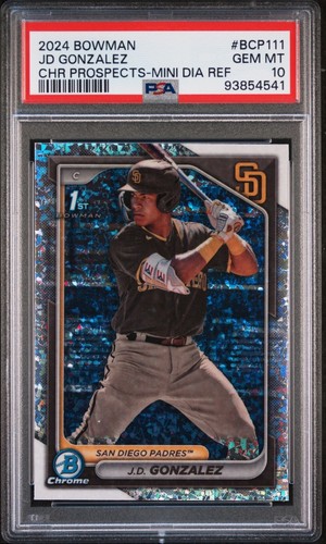 2024 Bowman Chrome Prospects Jd Gonzalez Bcp 111 Mini Diamond 8507