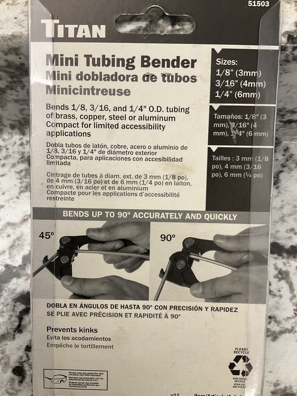 Titan 51503 Mini Tubing Bender For Tube Sizes: 1/8", 3/16", 1/4" | eBay