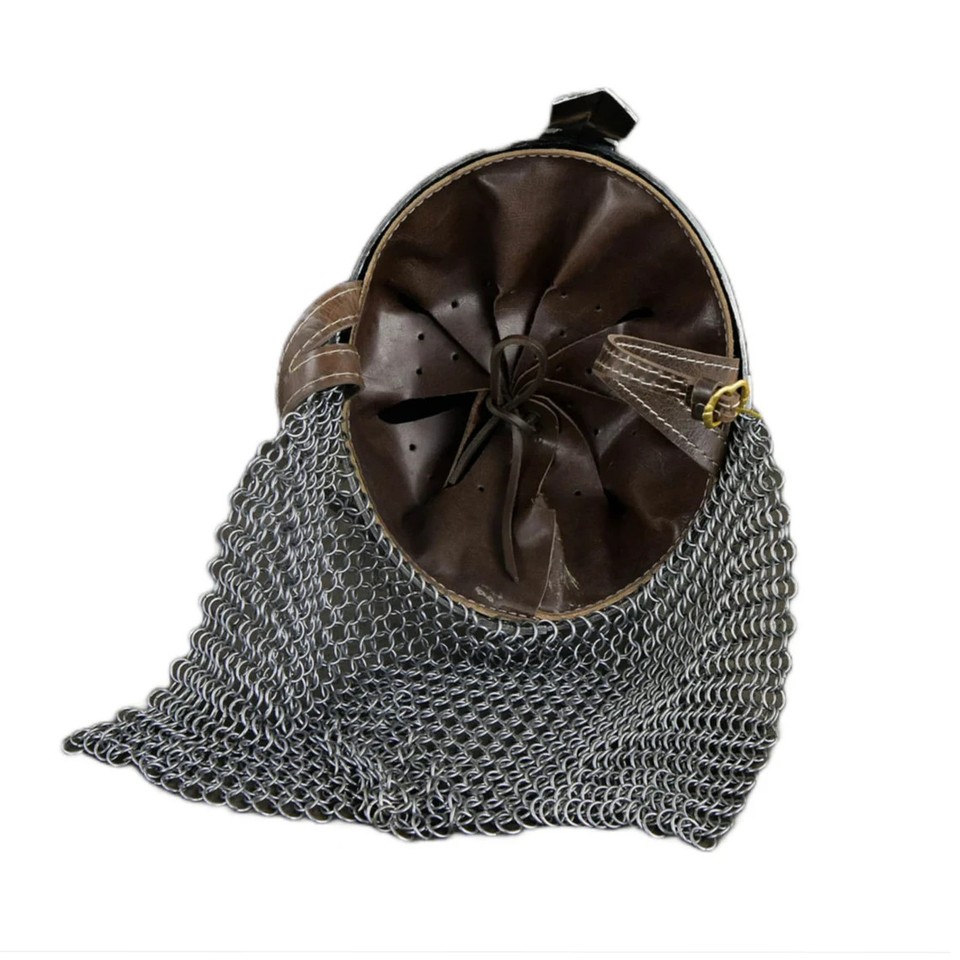 Medieval Norman Viking Spangenhelm Nasal Helmet with Chain Mail ...
