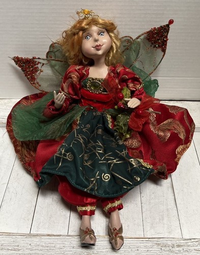 Pixie Elf Woodland 17.5”Fairy Posable Figurine Christmas Shelf Sitter ...