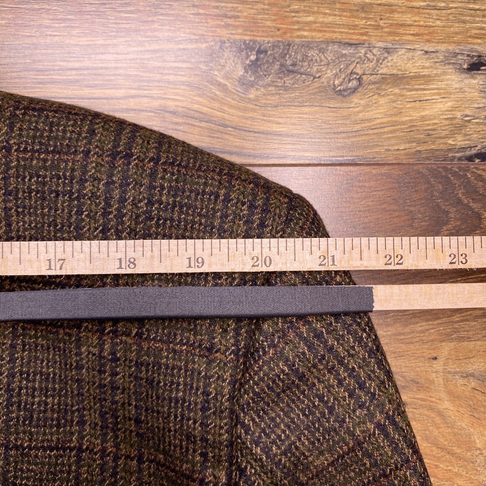 Vintage Hickey Freeman Tweed Blazer 45R Brown Plaid Wool Sport Coat ...