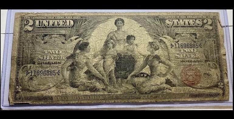1896 $2 Dollar Educational Note Silver Certificate | eBay