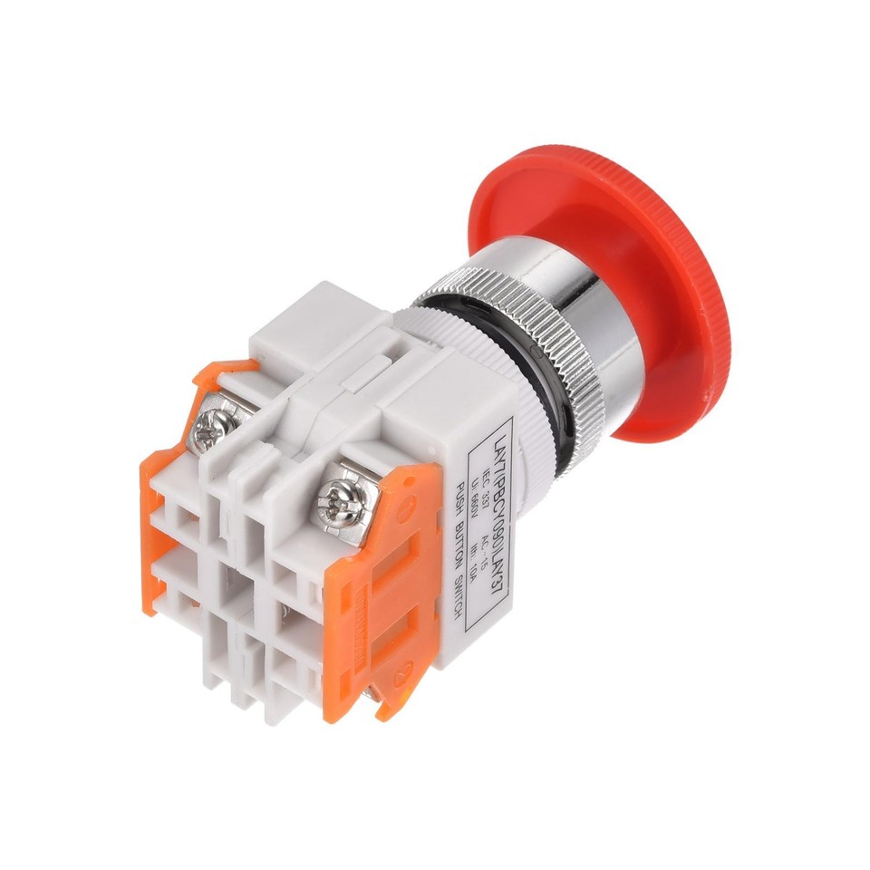 22mm Latching Emergency Stop Push Button Switch W Cover Emergency Stop ...