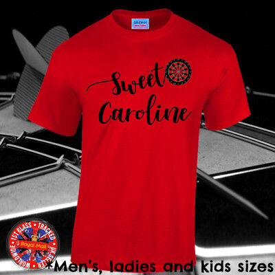 Darts T-shirt Sweet Caroline, Novelty, Mens, Ladies, Kids, Music ...
