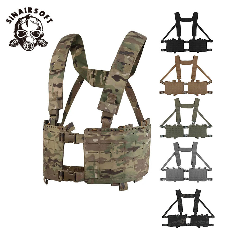 Tactical SS Style Alpha Chest Rig 34 Split Chassis H-harness Vest MOLLE ...