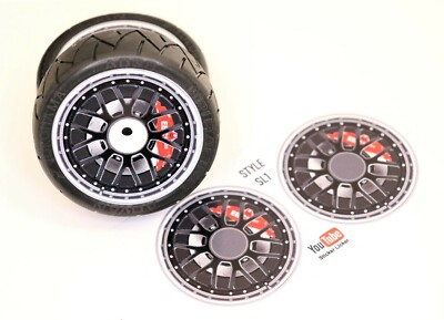 4pc Realistic Alloy Wheel Stickers 1/10 RC Touring Car Wheels Rims ...
