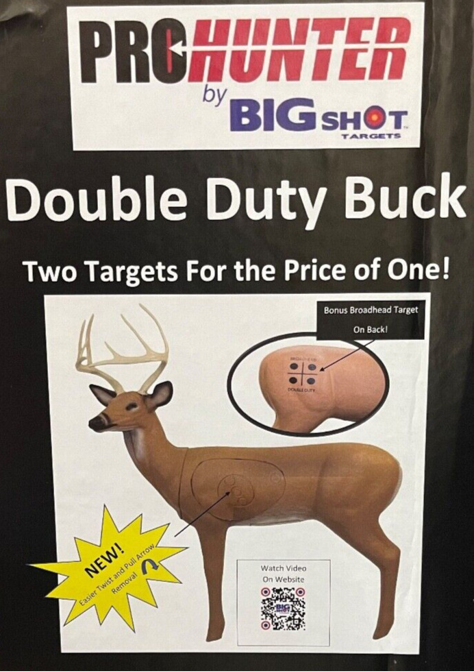 Big Shot Targets Pro hunter Double Duty Buck Archery Target BRAND NEW