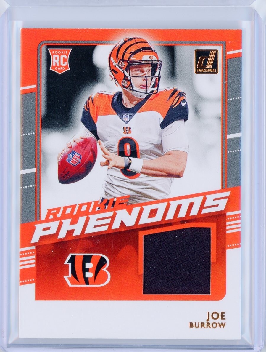 2020 Panini Donruss JOE BURROW Rookie Phenoms Jersey Relic Material RC ...