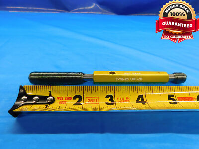 7/16 20 UNF 2B EXTRA LONG THREAD PLUG GAGE .4375 GO NO GO P.D.'S ...