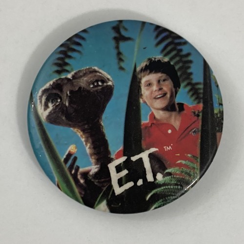 Vintage 1982 ET Extra Terrestrial Movie Pinback Promo Button Official ...