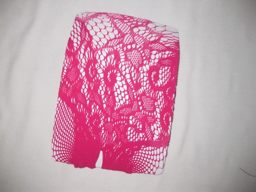 Sheer floral fishnet crotchless bodystocking S neon hot pink nip ...