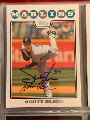 SCOTT OLSEN AUTOGRAPHED SIGNED 2008 TOPPS CARD MARLINS COA | eBay