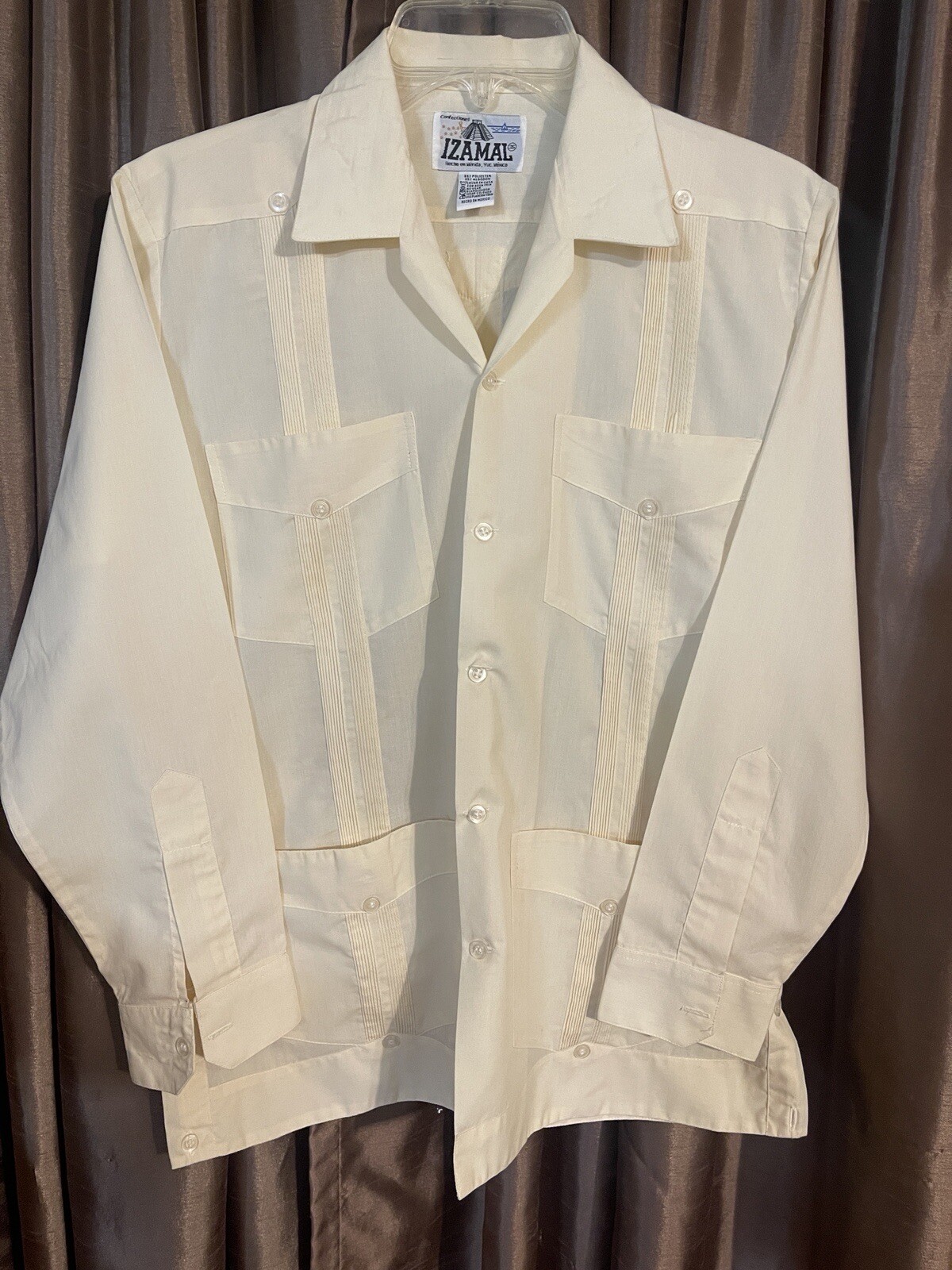 Izamal Guayabera Shirt Long Sleeve Yellow Hecho En Me… - Gem