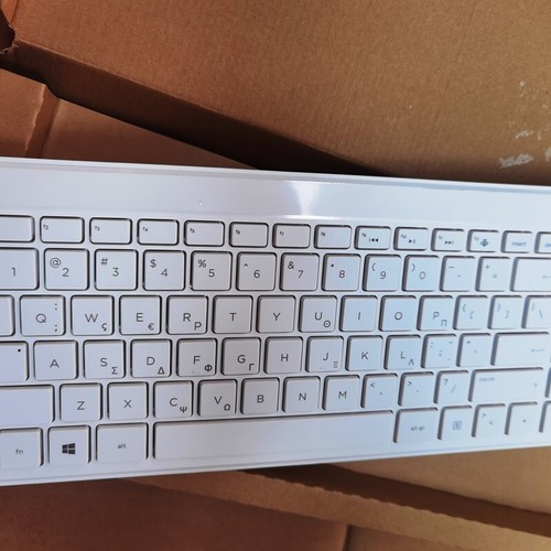HP white wireless keyboard KG-1450 Greek layout | eBay