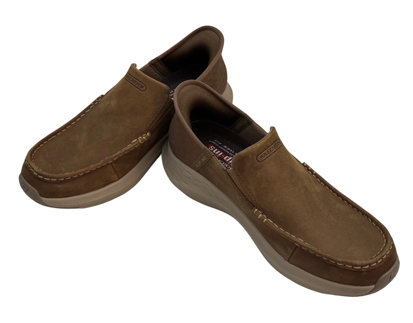 Skechers Slip-Ins Leather Textile Upper Air Cooled De… - Gem