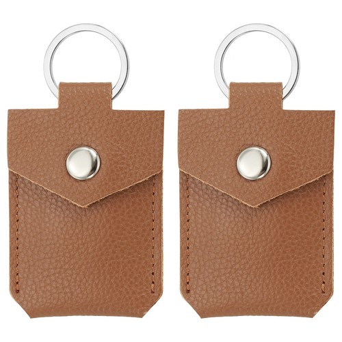2 Pack Leather Key Fob Genuine Leather Keys Cover Portable Key Rings ...