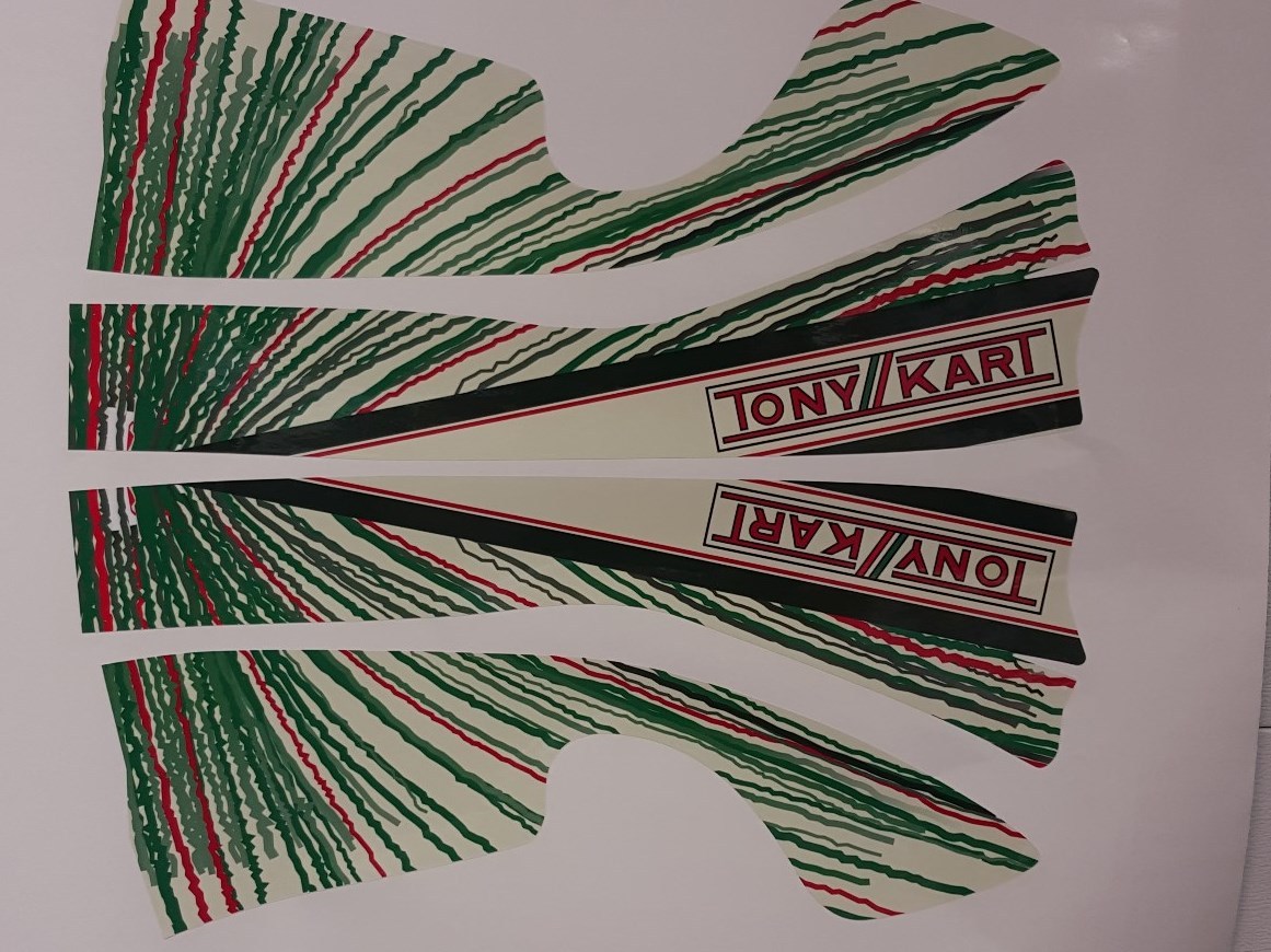 TONY KART TONY-KART STICKER KIT BUMPER GRAPHICS SHIFTER RACING SET OF 2 ...