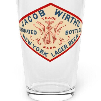 Jacob Wirth 1876 Pint Glass ~ Celebrated Lager Beer, New York, Boston ...