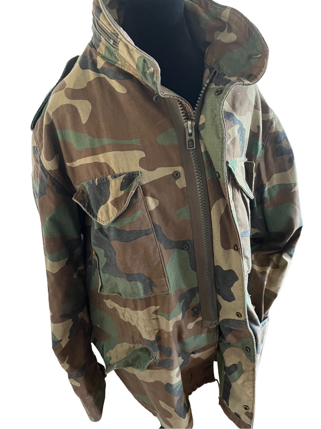 Camouflage US Military Issue Field Jacket Vintage Dis… - Gem