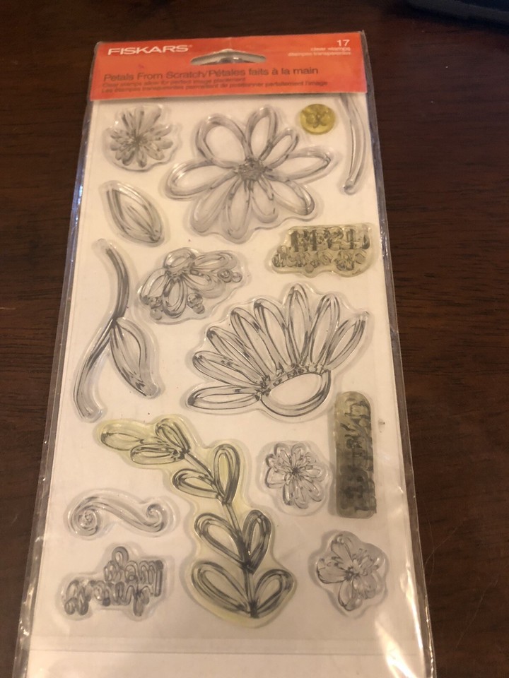 FISKARS Clear Stamps PETALS FROM SCRATCH Flower Stem | eBay