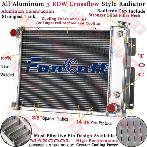 337 3 Row Aluminum Radiator For 1967-1969 Chevy Camaro / Pontiac ...