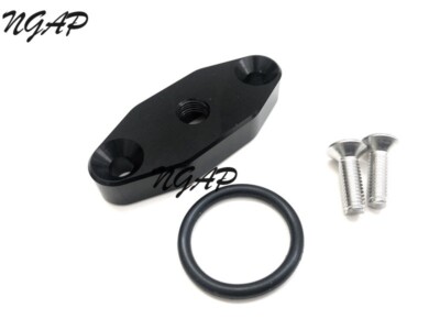Black LS Oil Port Adapter 1/8" NPT Turbo Oil Feed Plate Turbocharger ...