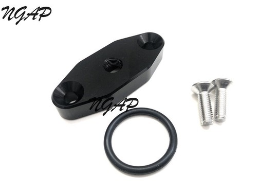 Black LS Oil Port Adapter 1/8" NPT Turbo Oil Feed Plate Turbocharger ...