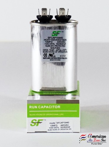 TRANE Run Capacitor - 10 MFD - 370/440V - (Pack of 1) - Oval - For ...