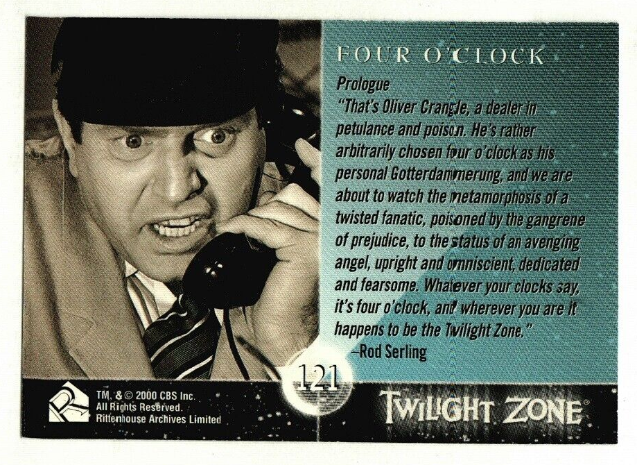 TWILIGHT ZONE #121 FOUR O'CLOCK - 1999 RITTENHOUSE ARCHIVES | eBay