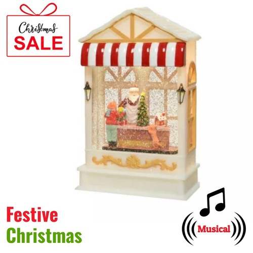Musical LED Water Spinner Santa's Festive Workshop Sparkling Christmas ...