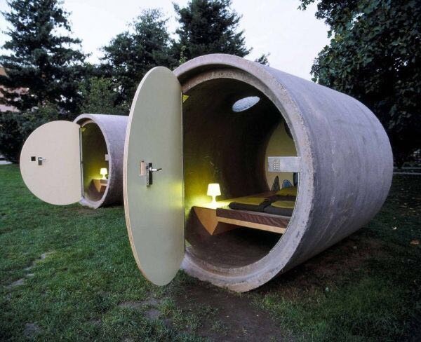 Camping Glamping Pod Garden Summer House Man Cave Concrete Pipe Tube ...