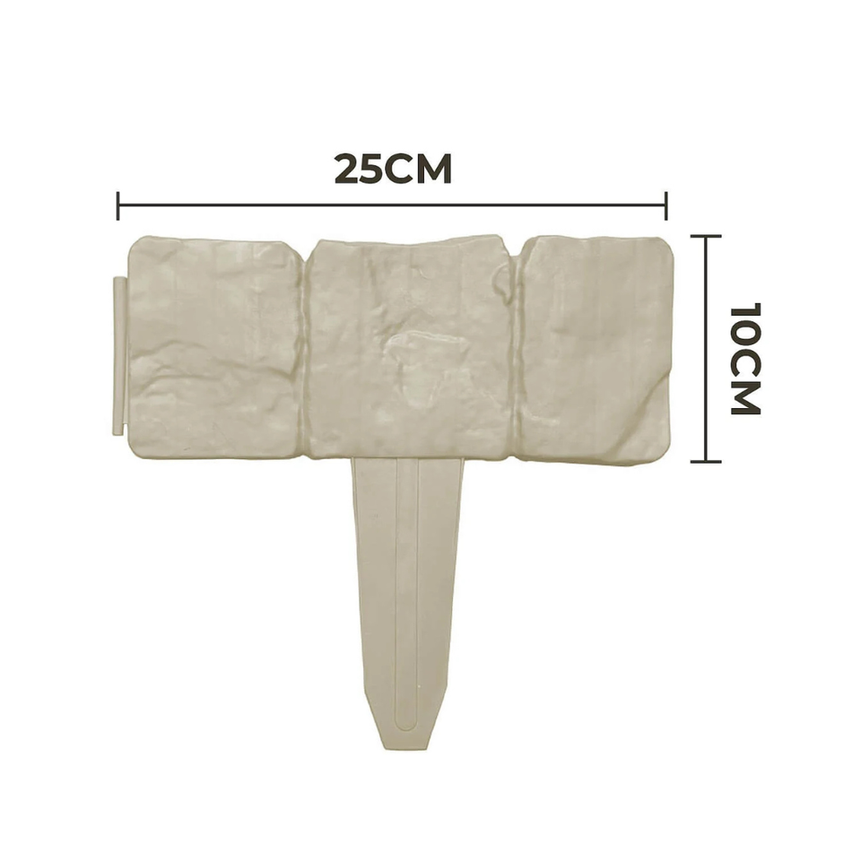 Pack of 10 Cotswold Stone Cobbled Stone-Effect Garden Lawn Border ...
