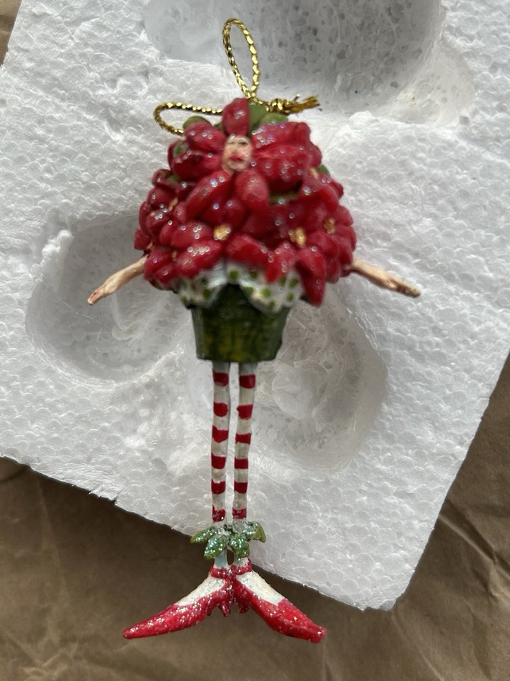 Patience Brewster Christmas Krinkles / Dept 56 "Potted Poinsettia Man" Ornament | eBay