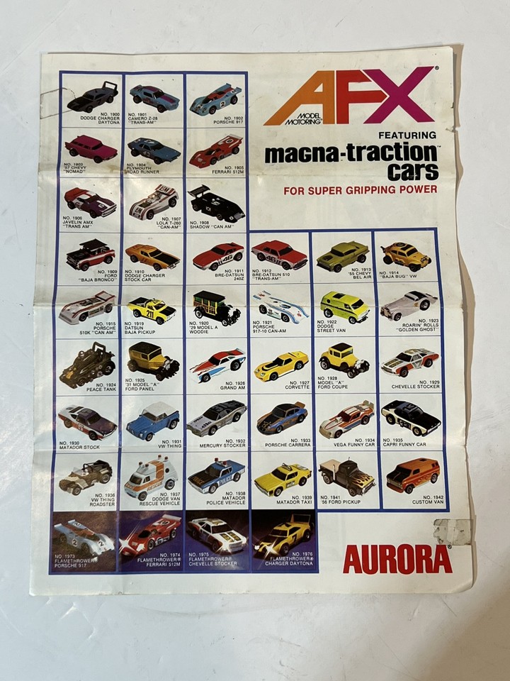AFX Flyer Aurora Model Motoring Magna Traction Slot Cars 1977 G-Plus HO ...
