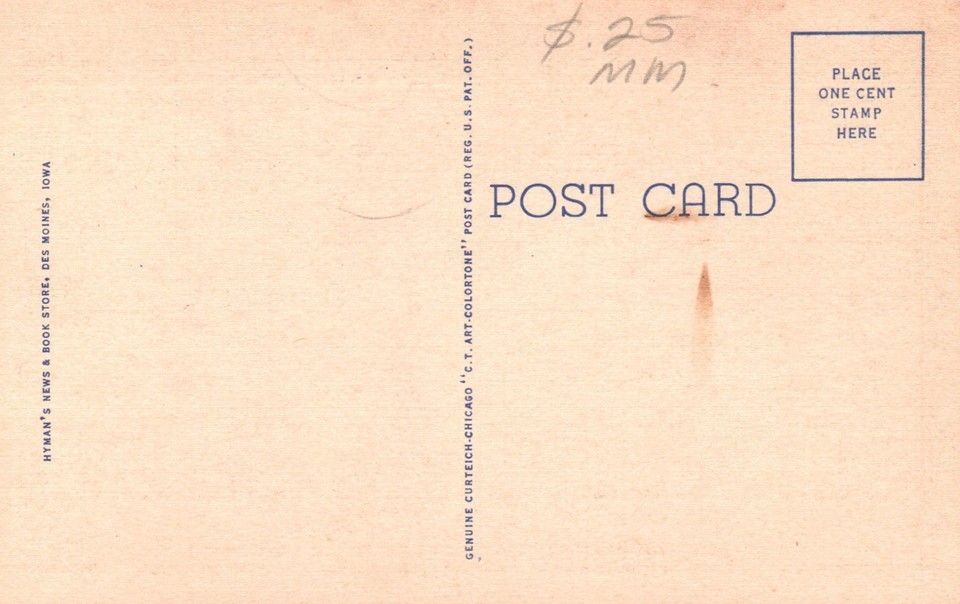 Postcard IA Des Moines Iowa State Capitol by Night Linen Vintage PC ...