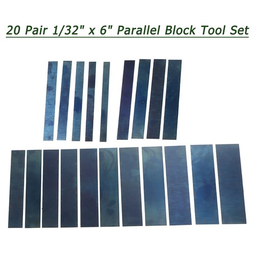 20 Pair 1/32 x 6 Machinist Parallel Block Tool Set, 0.0001 Parallelism ...