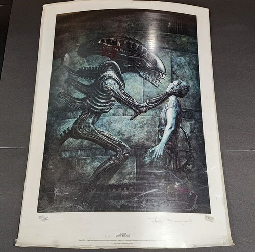 1990 John Bolton Alien Earth War Signed Art Print 27 x 19 Dark Horse ...