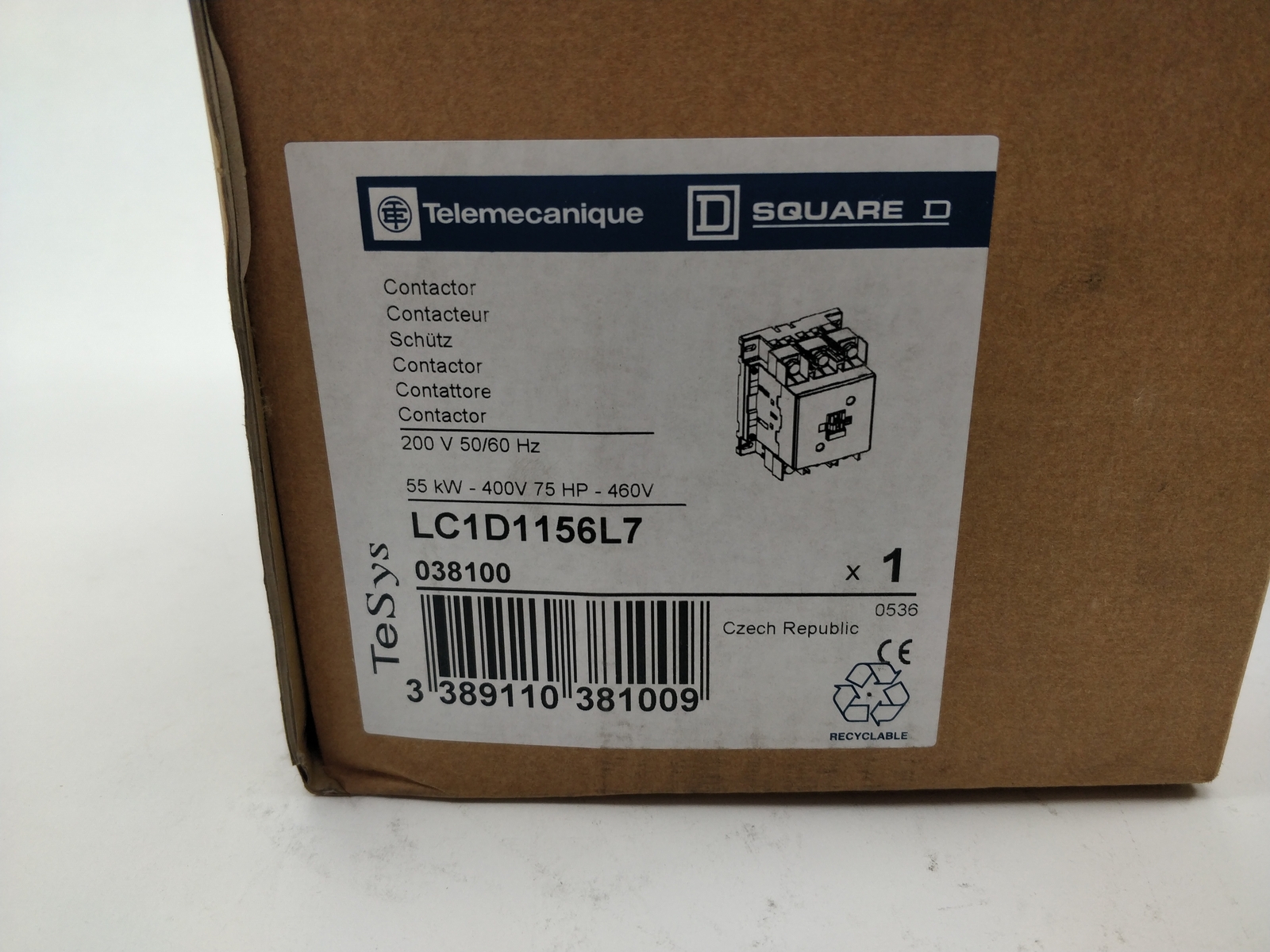 Schneider / Telemecanique LC1D1156L7 Contactor 200V 50/60Hz | eBay
