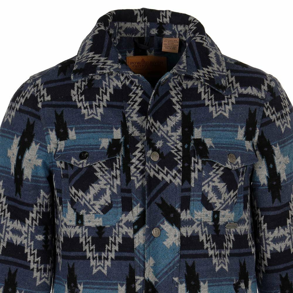 Powder River Outfitters Wool Aztec Jacquard Jacket, Blue | eBay