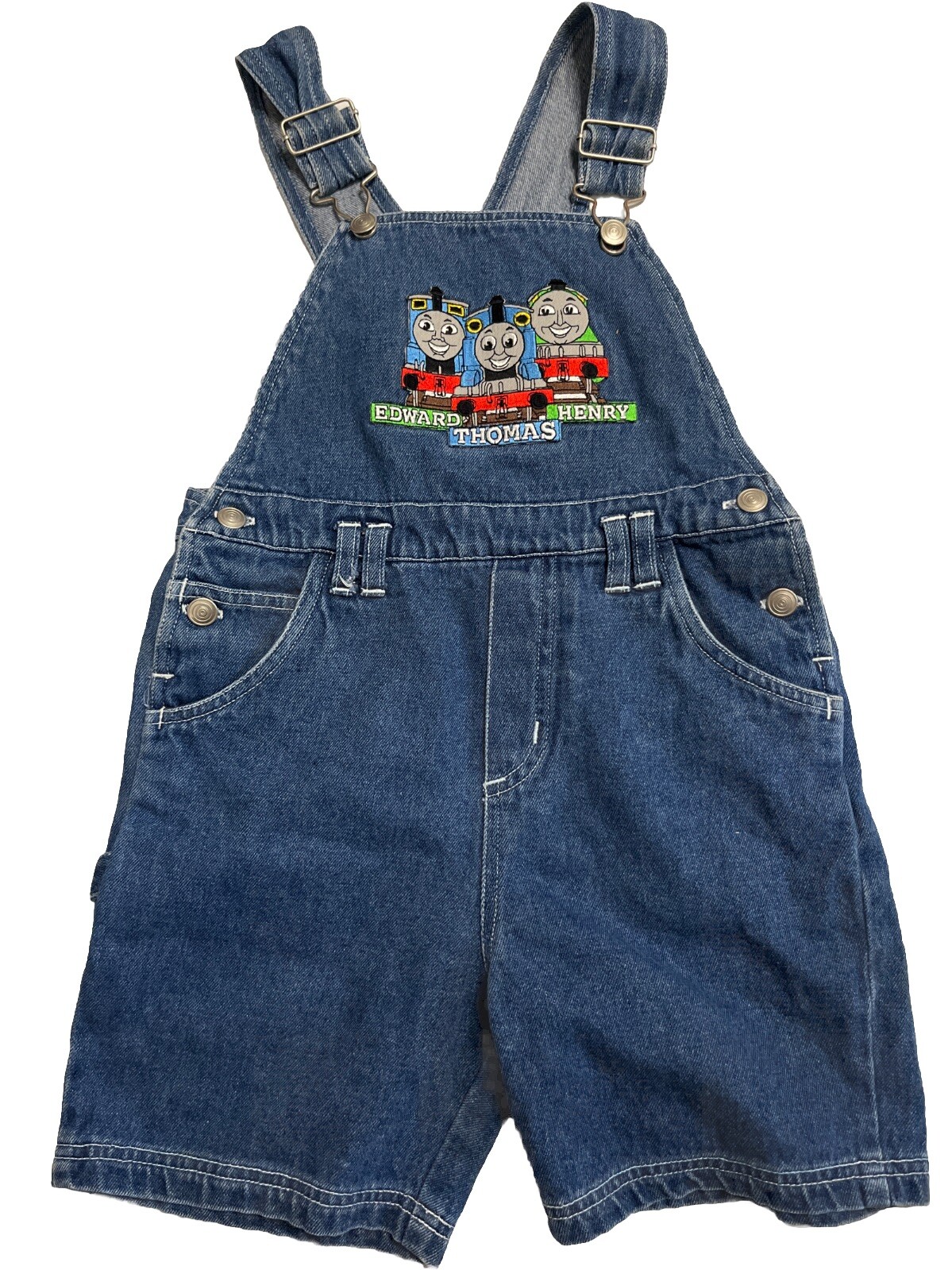 Thomas Train Bib Overalls Shorts Size 5 Blue Shortalls Denim | eBay