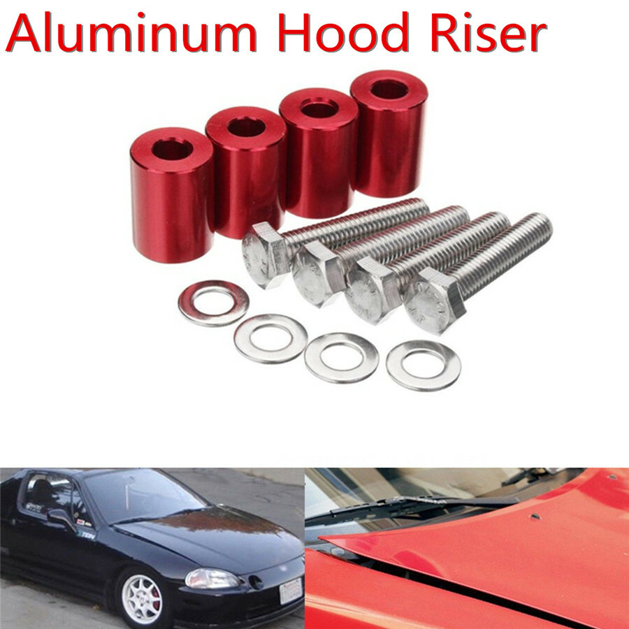 Set of Alloy Hood Vent Spacer Riser For Car Auto Motor Turbo Engine ...