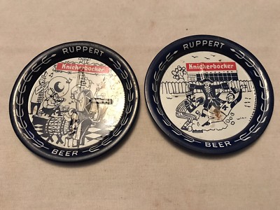 2 Different Ruppert Beer Knickerbocker Tin Advertising Coasters | eBay