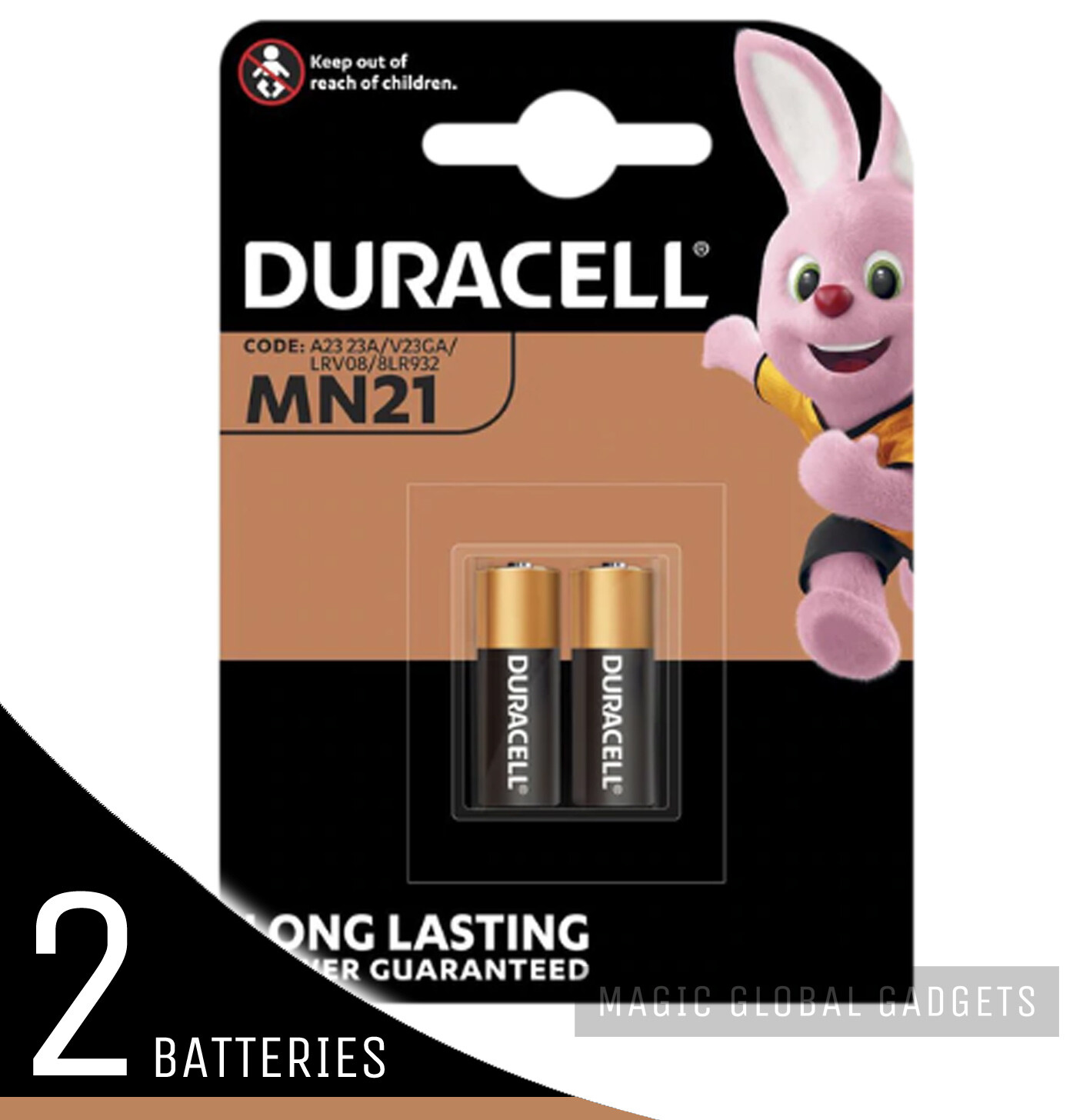 New Duracell MN21 Alkaline Batteries 12V A23 23A *AUTHENTIC* Long ...