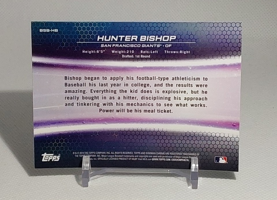⚾️2019 bowman chrome HUNTER BISHOP (rookie/insert) #BSB-HB⚾️ *Giants ...