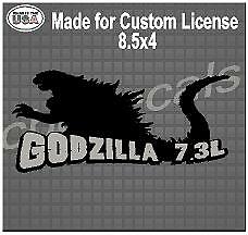 8.5X4 Godzilla 7.3 l ford Decal Sticker License Plate Decal Set of 2 | eBay