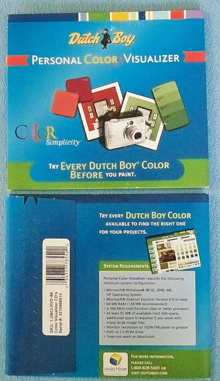 DUTCH BOY PAINT COLOR VISUALIZER CD DVD Try colors before you paint ...