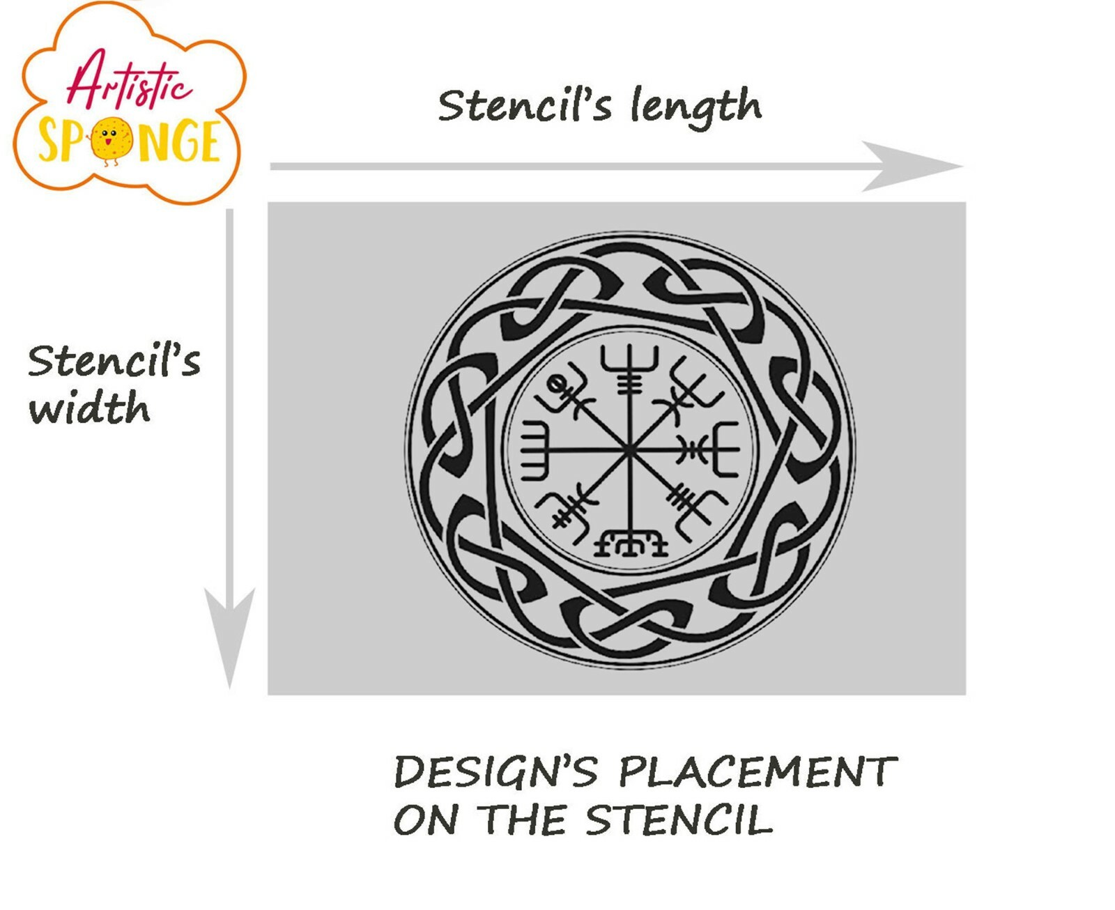 Celtic Runes ROUND MANDALA MEDALLION BIG SIZES Reusable Stencil Wall ...