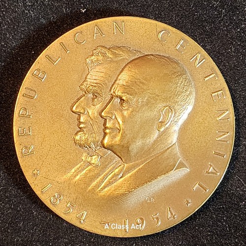 1854-1954 Republican Centennial Quotes Lincoln Eisenhower Bronze ...