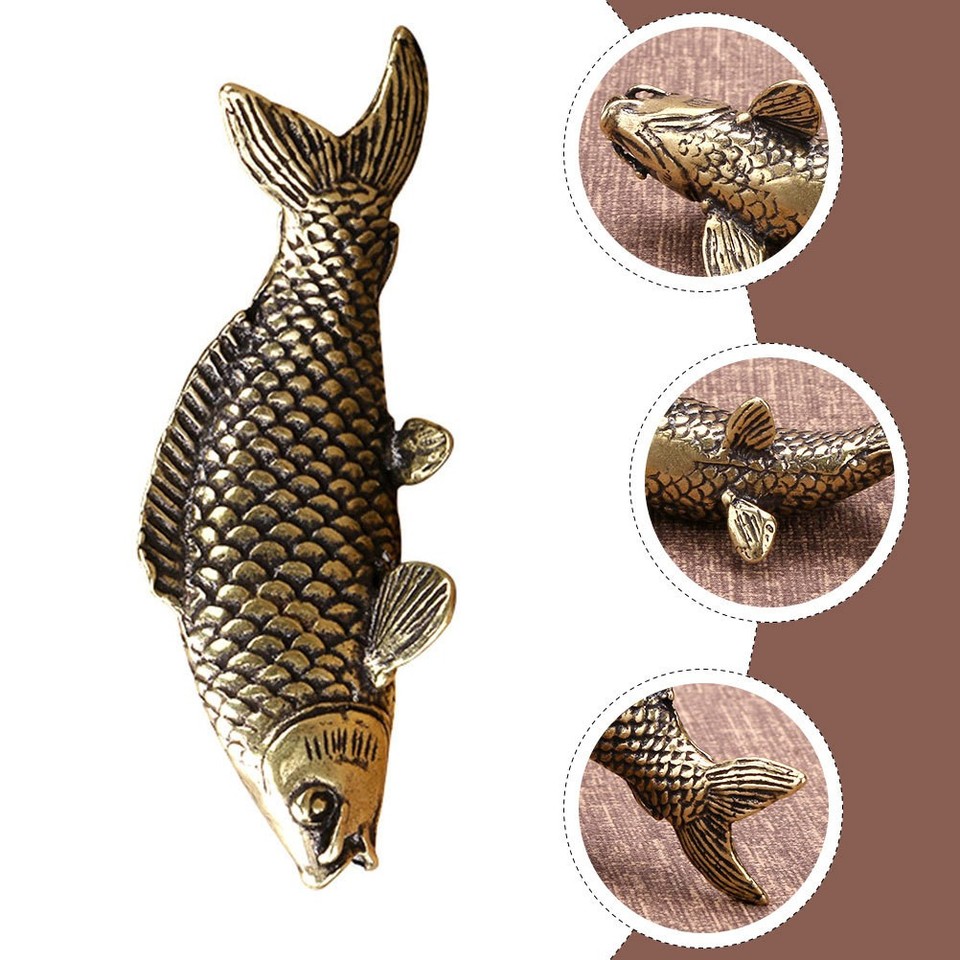 2 Count Fish Sculpture Simulation Carp Decor Tabletop Adornment Model ...