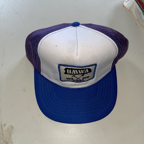 Vintage 80s SnapBack Hat Coal Mine Union UMWA . Dead stock . NWOT. We ...